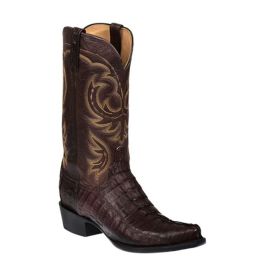 Lucchese HL005 Men's Sienna Hornback Caiman Crocodile Tail Snip Toe Boots
