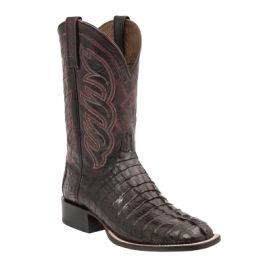 Lucchese M2685 Men's Barrel Brown Crocodile Caiman Tail Square Toe ...