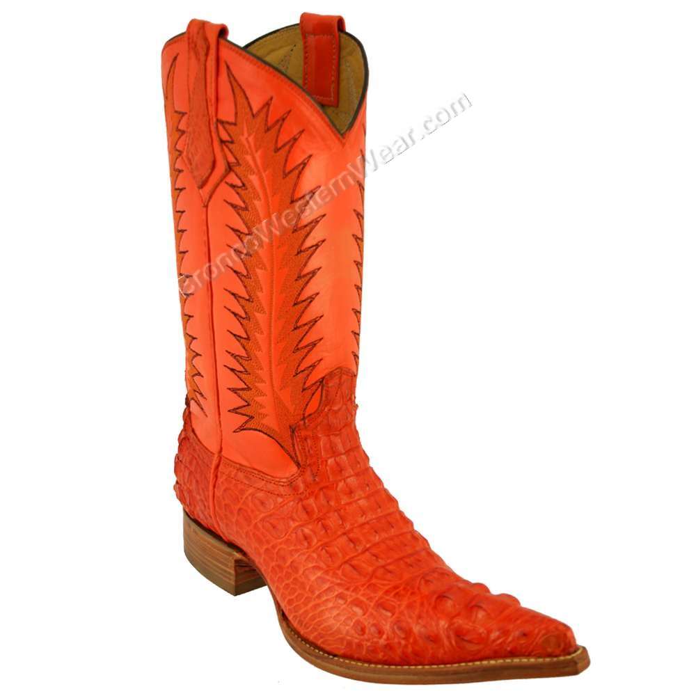 Bronco Men's Sand Nile Crocodile Lomo Pointed Toe